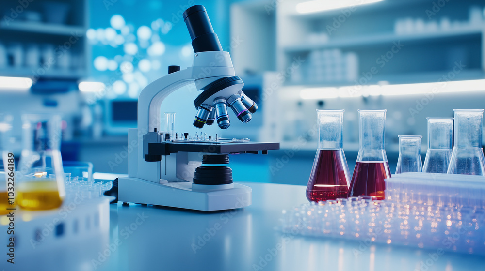 Biotechnology Research Lab with Modern Technology and Equipment A clean ...