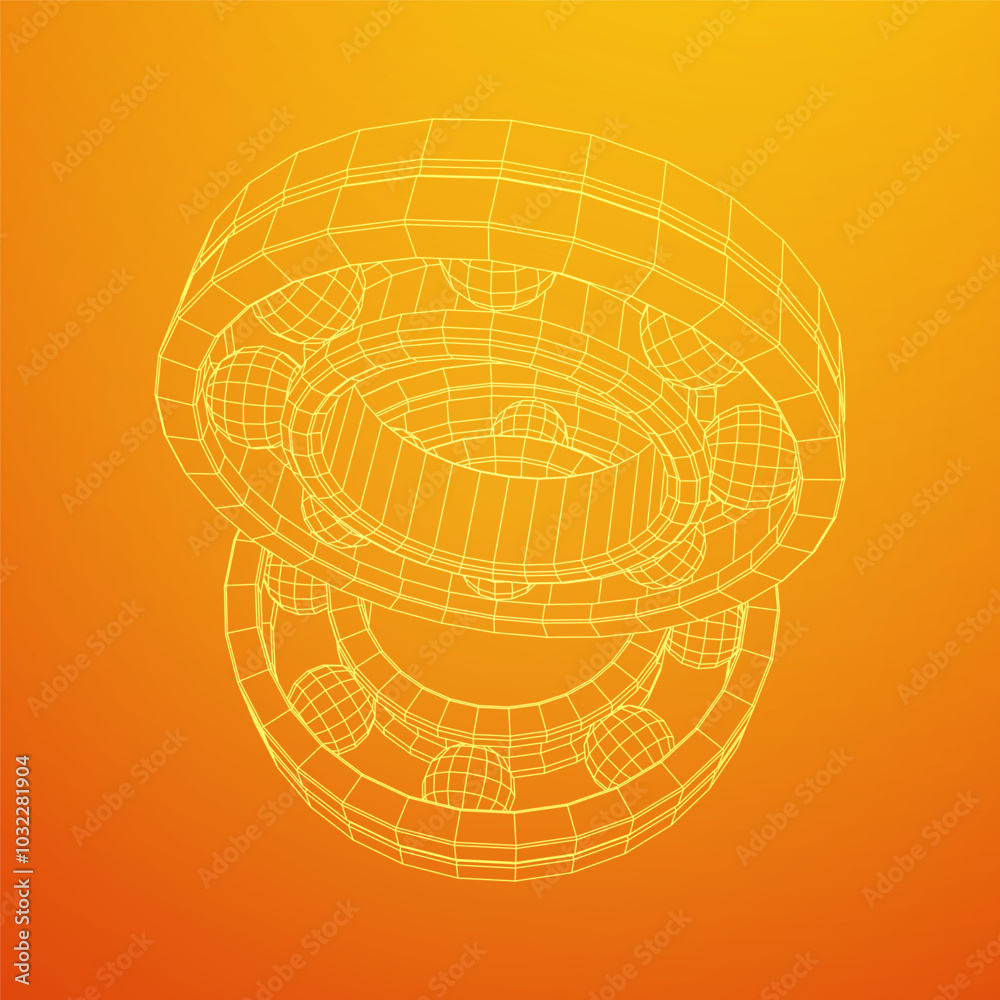 Roller bearing. Circular round rotating bearings used in industry for ...