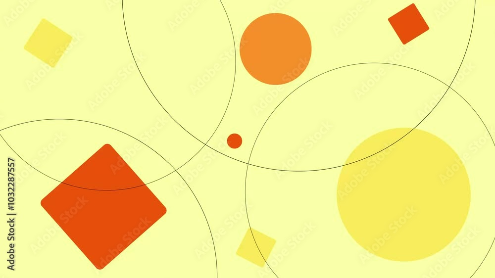 abstract animation with yellow background, 4k resolution, animation of ...