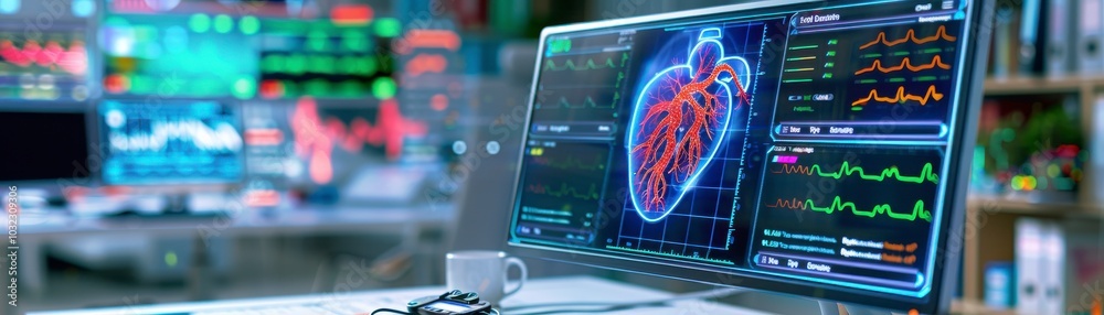 Digital Heart Monitor Display, Medical Lab, Data Analysis, Health ...