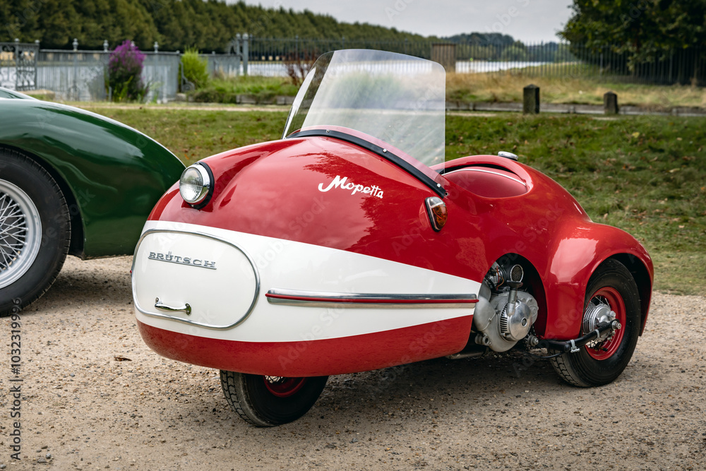 Classic German microcar BRUTSCH MOPETTA 1956-1958, with fiberglass body ...