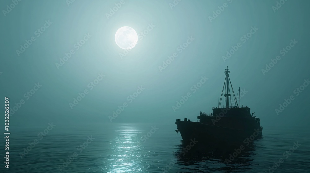 Ghostly Yacht Adventure - Haunted Ship with Eerie Fog and Skeleton Crew ...