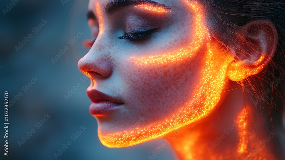 Biometric design featuring facial recognition technology integrated ...