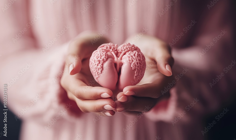 Woman hands holding uterus, Healthy PCOS, ovary gynecologic and ...