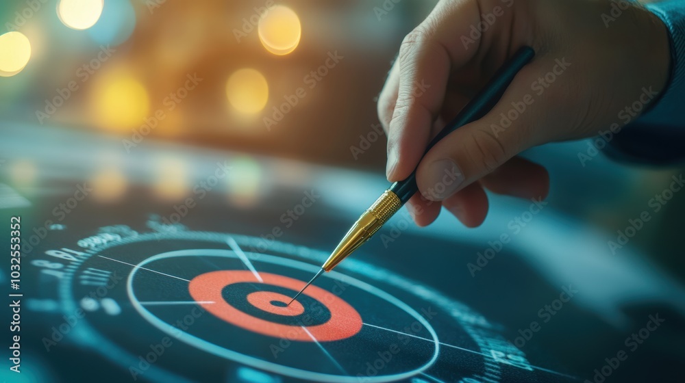 set goals for work. dart aiming at the target center business. goal ...
