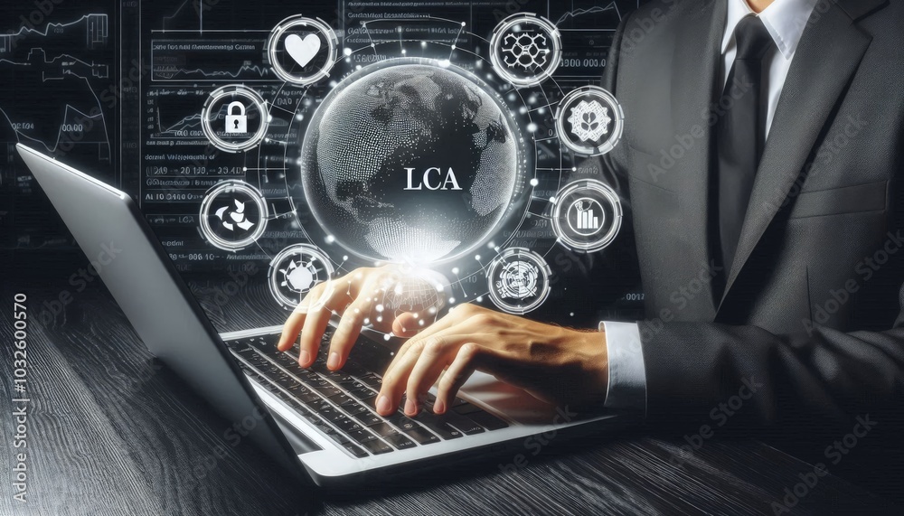 LCA, Life cycle assessment concept. Carbon footprint evaluation and ...