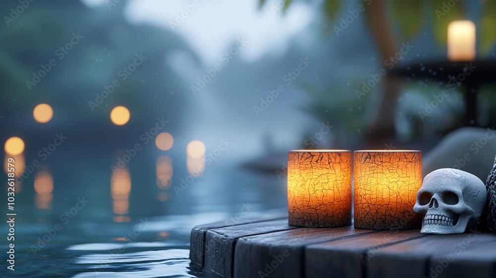 Enigmatic Witches by a Foggy Pool Villa - Eerie Reflections Floating ...