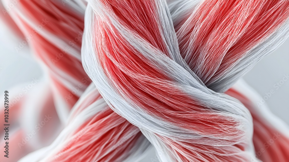 Zoomed-in view of muscle fibers with actin and myosin Stock Photo ...