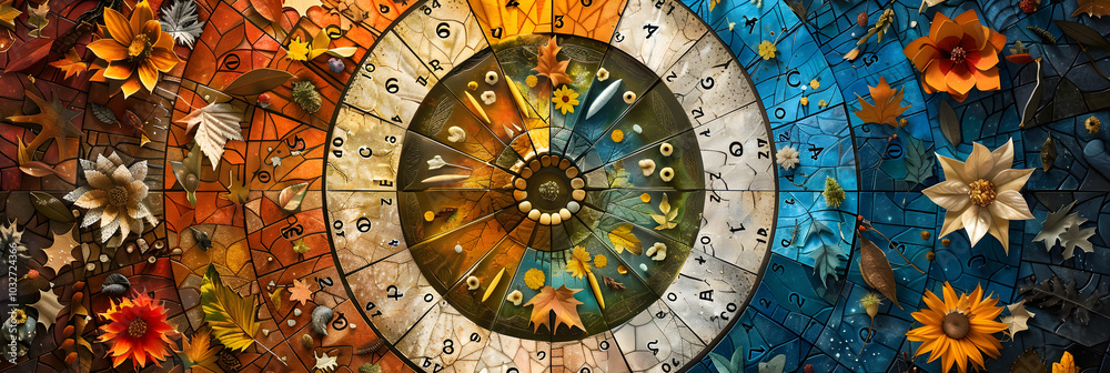 Colorful Year-Round Calendar with Seasonal Symbols and Key Event ...