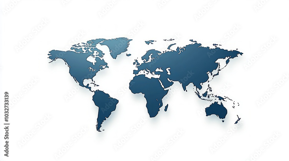 World Map, Very high resolution world map, isolated on white background ...