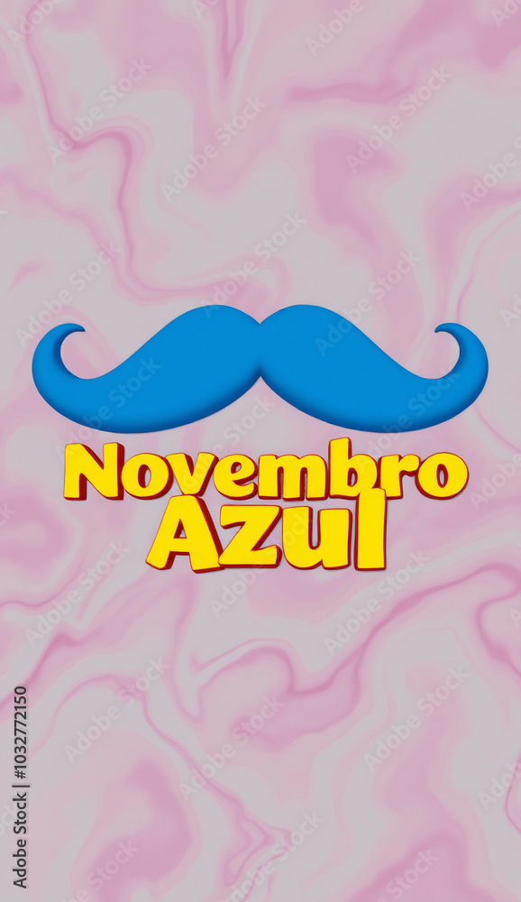 Esta imagem apresenta um bigode azul e a frase "Novembro Azul" em ...