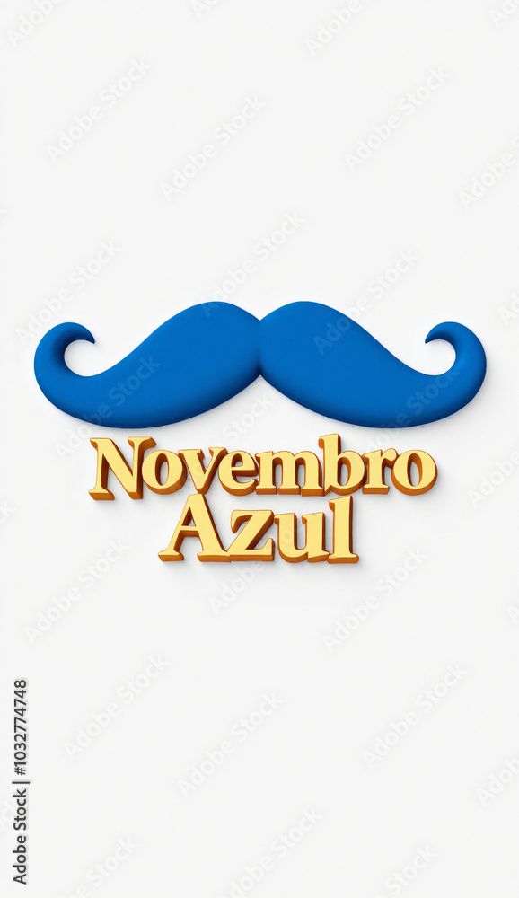 Esta imagem apresenta um bigode azul com a frase "Novembro Azul ...