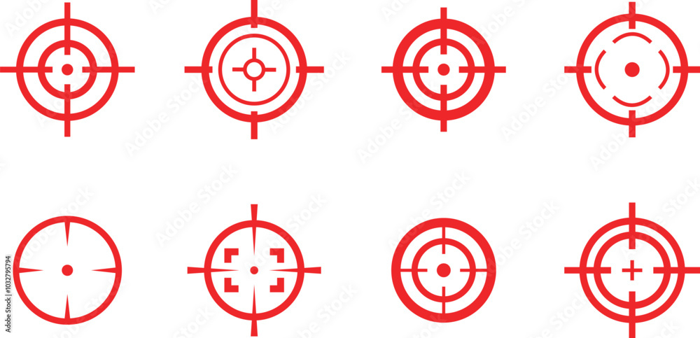 Target destination icon set in line style. Vector for apps or web ...
