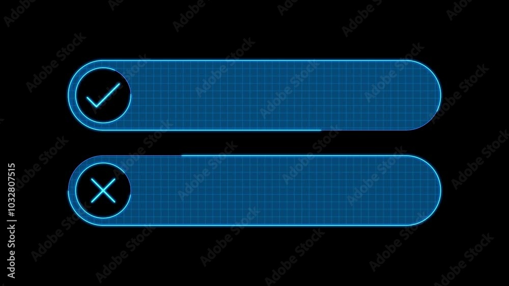 Text title box set, vote checkmark, choose quiz text bar, isolated ...