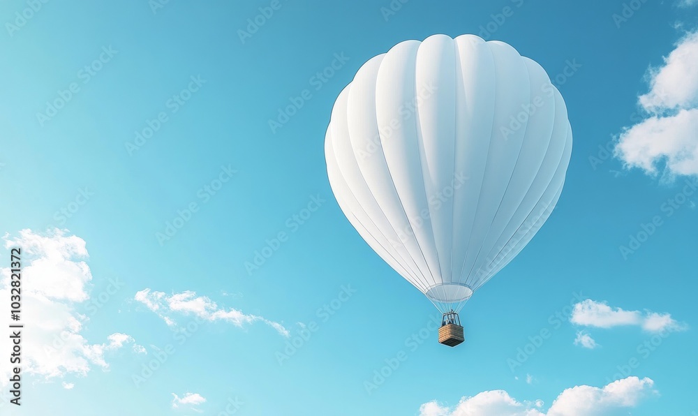 white blank hot sky balloon mockup empty air fly airship heaven clear ...