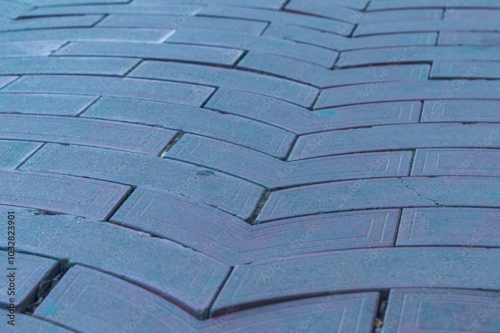 Surface of paved pedestrian sidewalk close-up with perspective ...