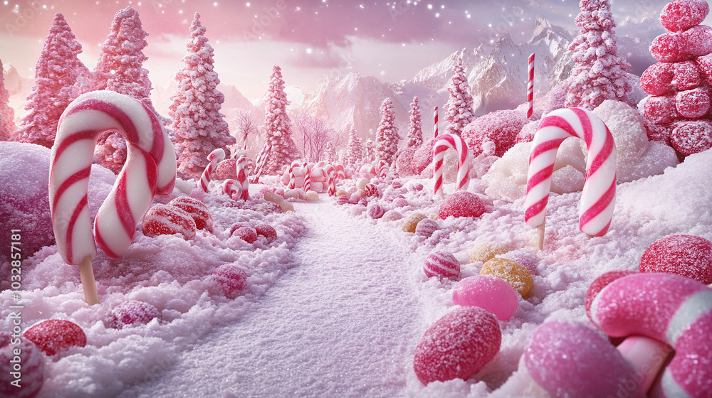 Cartoon sweet candy land seamless illustration, vector fantasy ...