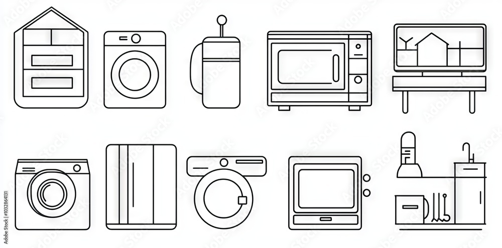 Symbols of automation control for house system, furniture and ...