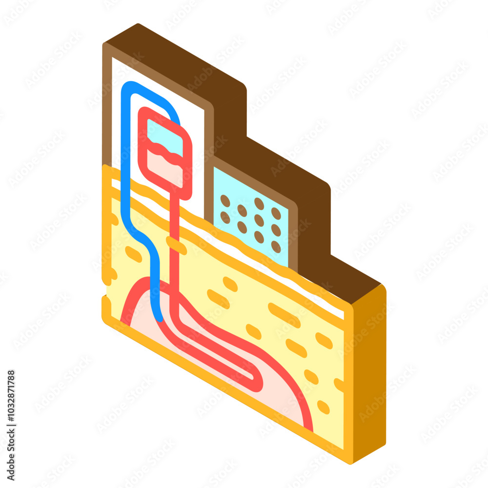 heat pump geothermal energy isometric icon vector. heat pump geothermal ...