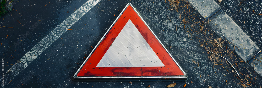 Classic Yield Sign at Busy Road Intersection Marking Traffic Safety and ...