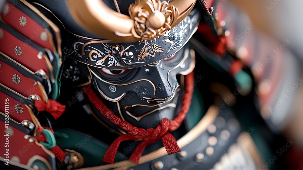 Intricately detailed paper cut artwork depicting traditional Samurai ...