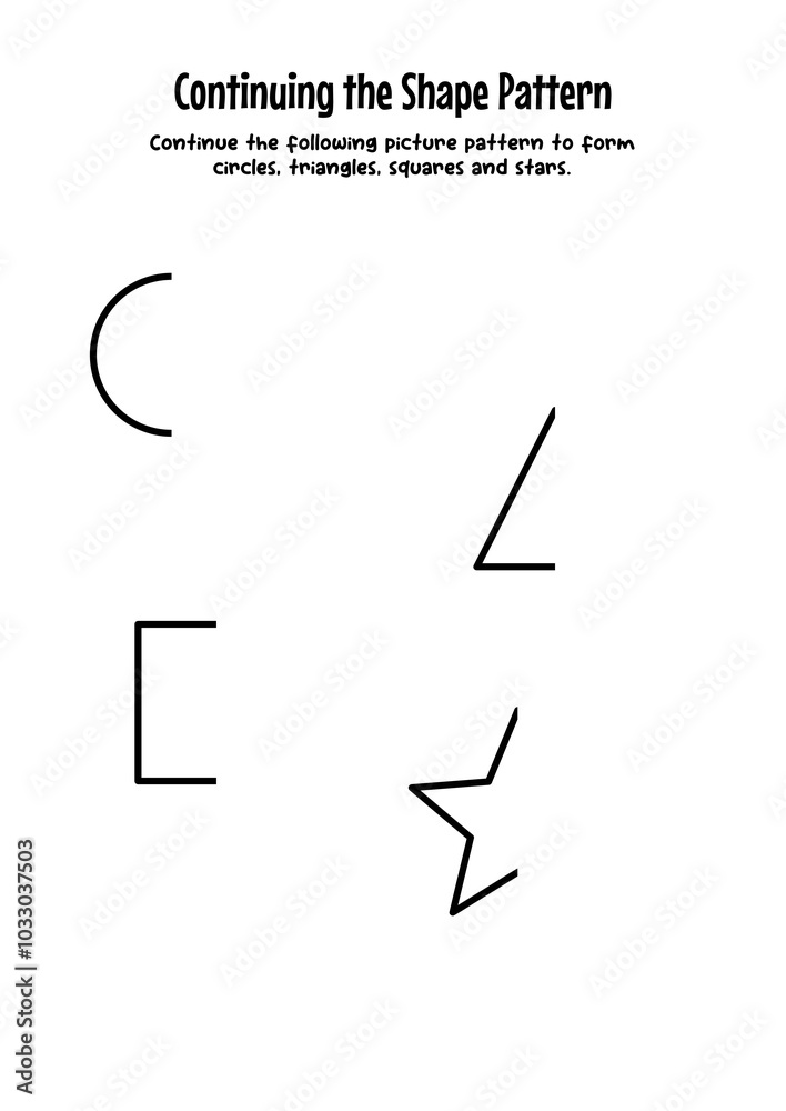 educational game for children continuing create shape pattern ...