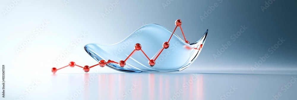 Abstract illustration of a distorted bell curve graph with a long tail ...