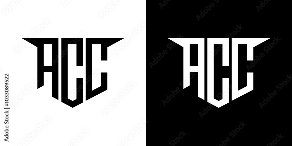 ACC letter logo design with white background in illustrator, vector ...