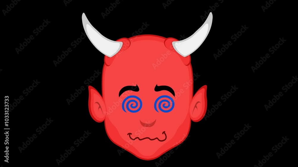 video animation emoji face demon character cartoon illustration ...
