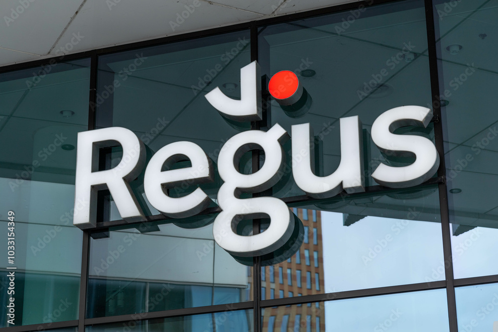 Regus sign logo. Regus provides modern, flexible workspace in Amsterdam. Amsterdam, the ...