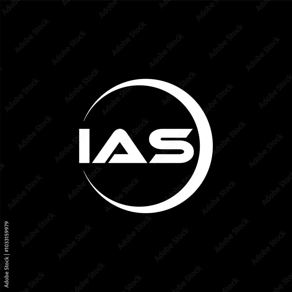 IAS letter logo design with white background in illustrator, vector ...