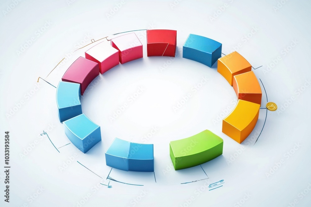 An infographic depicting a circular flow chart with business process ...