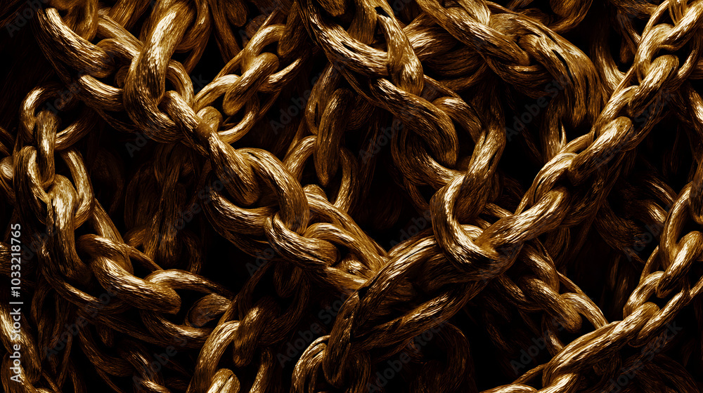 Gold chains interwoven into a complex texture. Stock Photo | Adobe Stock