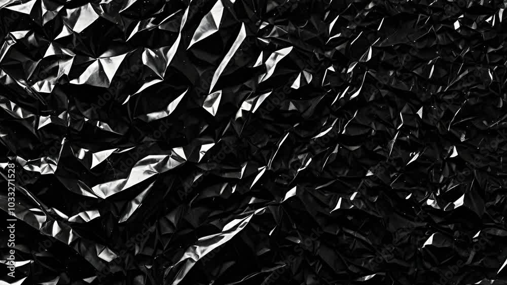 Abstract Crinkled Metallic Texture with High-Contrast Highlights ...