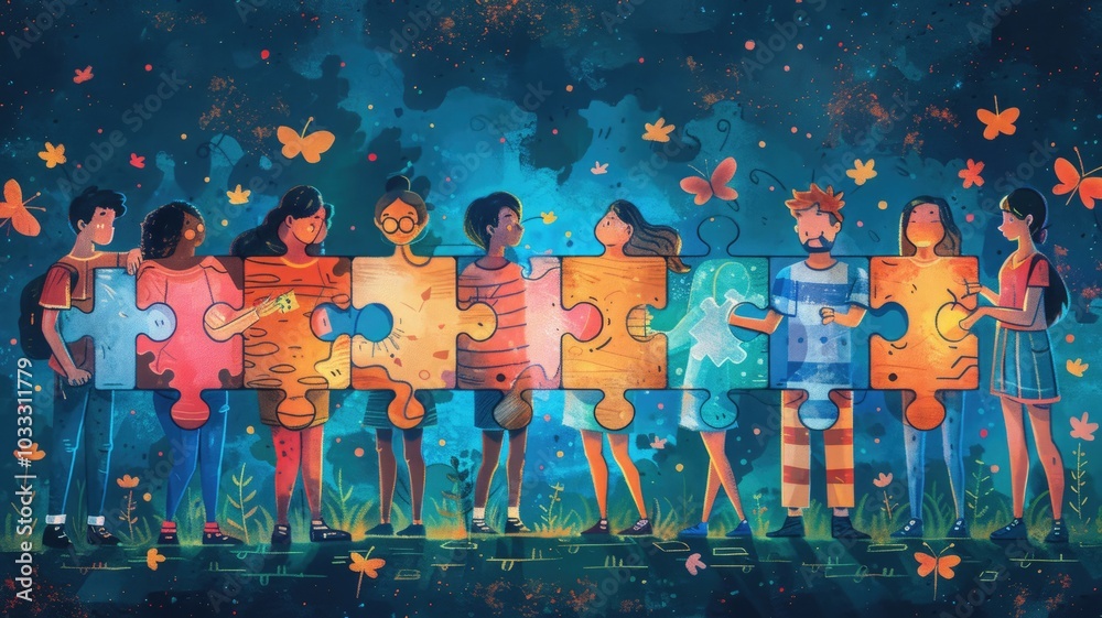 The picture of people together solving problem supporting team with ... The picture of people together solving problem supporting team with ...