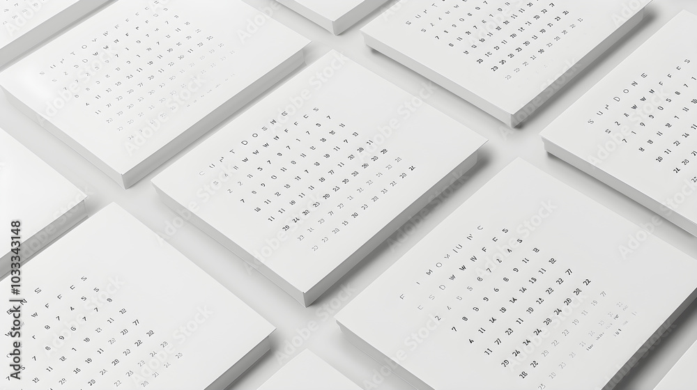 Minimalist Yearly Calendar Template with Clean and Modern Design for 12 ...