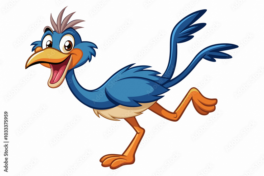 ภาพประกอบสต็อก Common Ostrich Cartoon Character – Grinning Ostrich ...