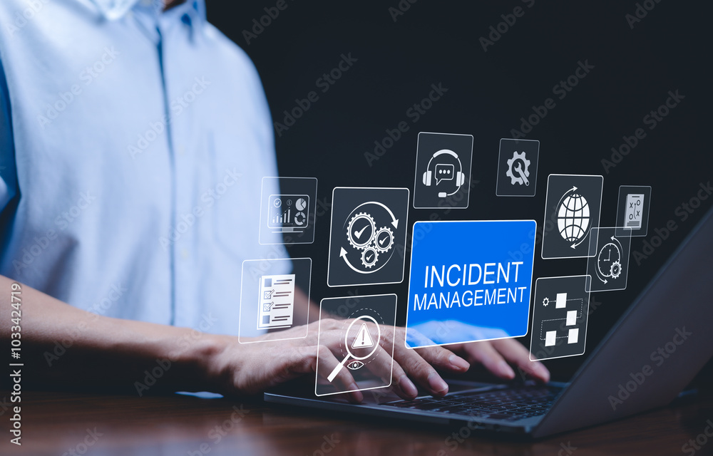 Incident Management and Business Process Technology Concept. virtual ...