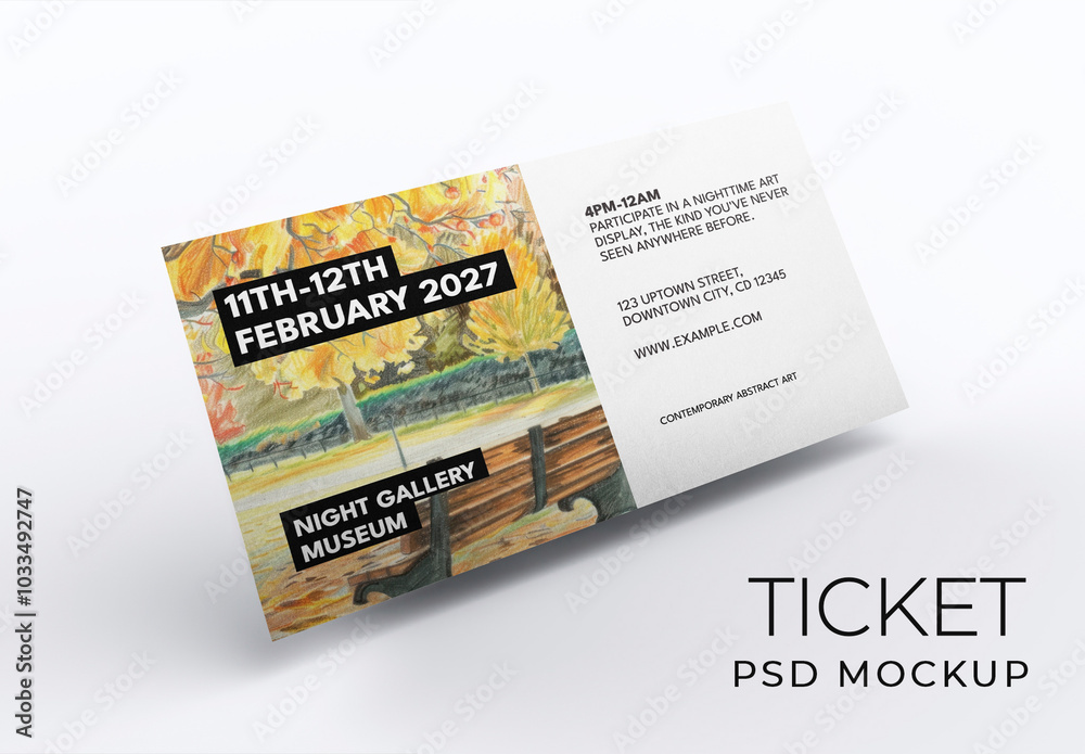 Stationery Ticket Mockup With Generative AI Stock Template | Adobe Stock