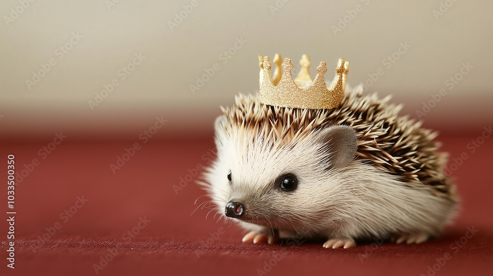 Majestic Hedgehog King: A charming African pygmy hedgehog sits ...
