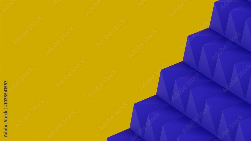 Abstract 3d background with pyramid shape. 3d wallpaper with blue and ...