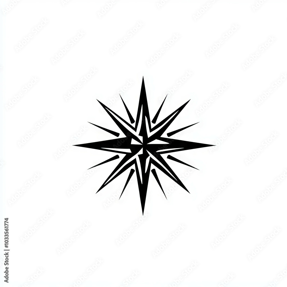 Tribal star design. Black and white tribal style star with a simple ...