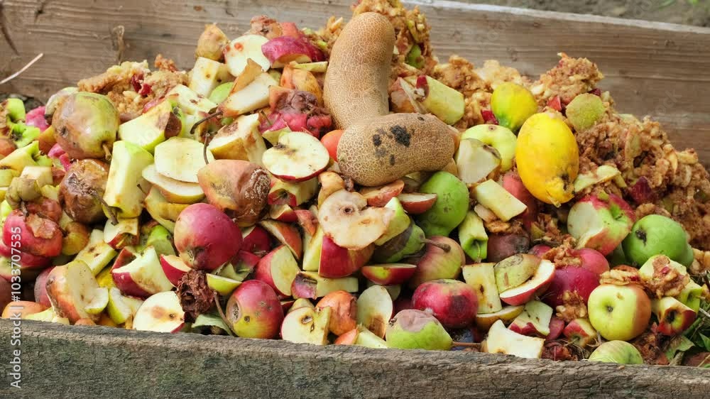 Food Waste. Compostable food scraps. Domestic organic waste for compost ...