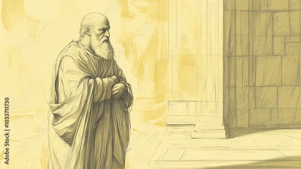 Zechariah an elderly priest stands before the altar of incense in the ...