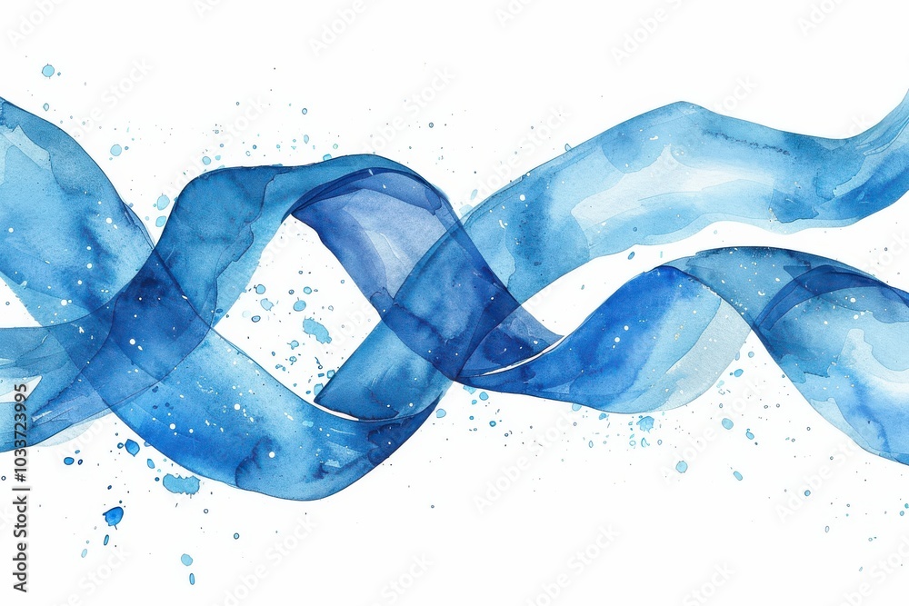 Foto de Elegant Blue Watercolor Ribbon PNG for Invitations and Graphic ...