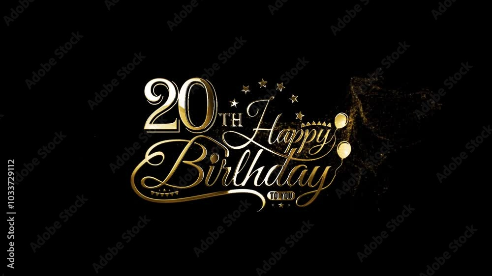 Happy Birthday To You, 20th Birthday, Happy Birthday Text Animation ...