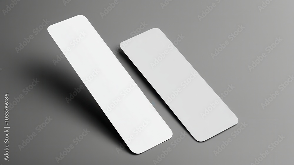 Minimalist bookmark mockup showing a classic, rectangular bookmark in a ...