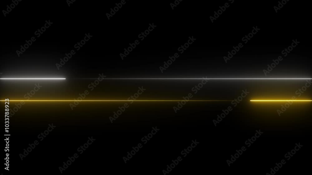 Seamless loop animation of glowing horizontal neon lines streaming ...