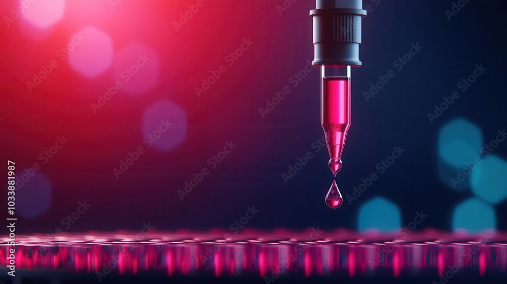 Automated pipette systems in action, transferring liquids into high ...
