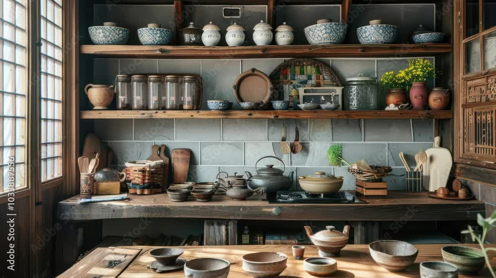 Explore the Charm of a Traditional Korean Kitchen with Open Shelving ...